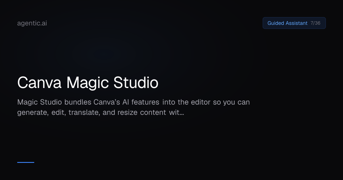 Canva Magic Studio - Agentic AI Directory | Agentic.ai